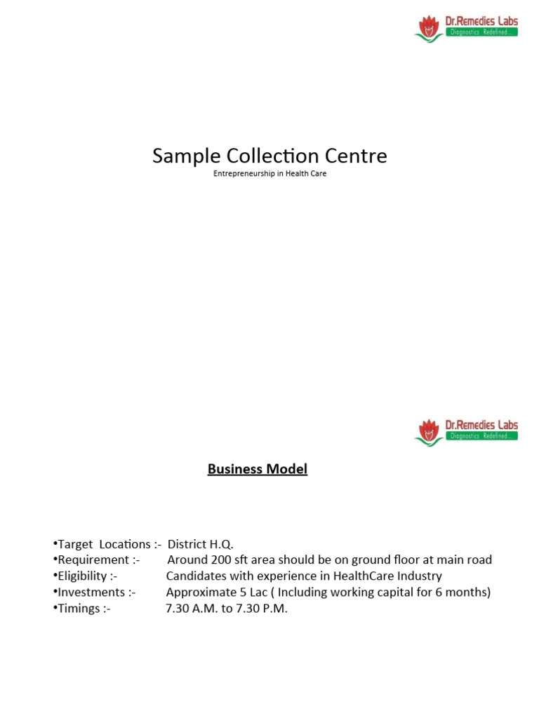 Sample Collection Centre (Business Model) | Download Free PDF ...