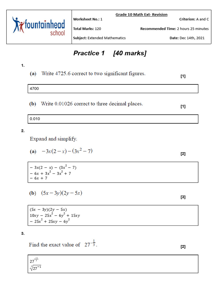 Nishtha Prahladka - Worksheet 1 - AC - Ext | PDF | Mathematics ...