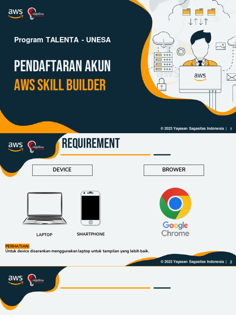 01 - Pendaftaran AWS Skill Builder - Khusus TALENTA UNESA | PDF
