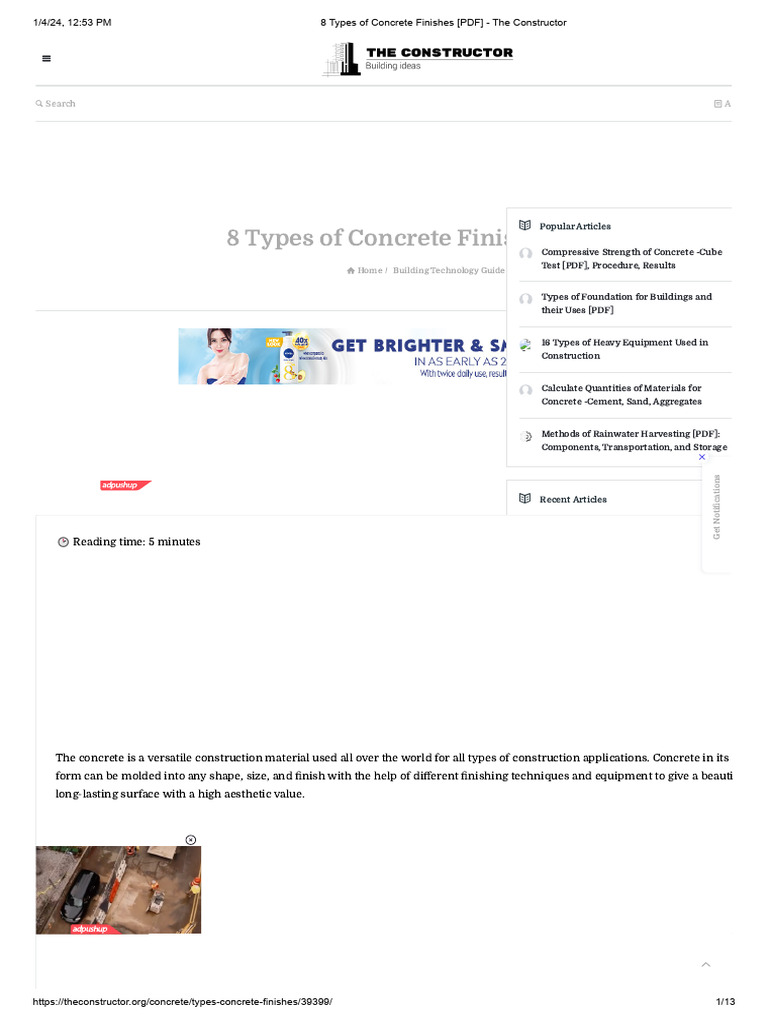 Types of Concrete Finishes Explained | PDF | Concrete | Construction ...