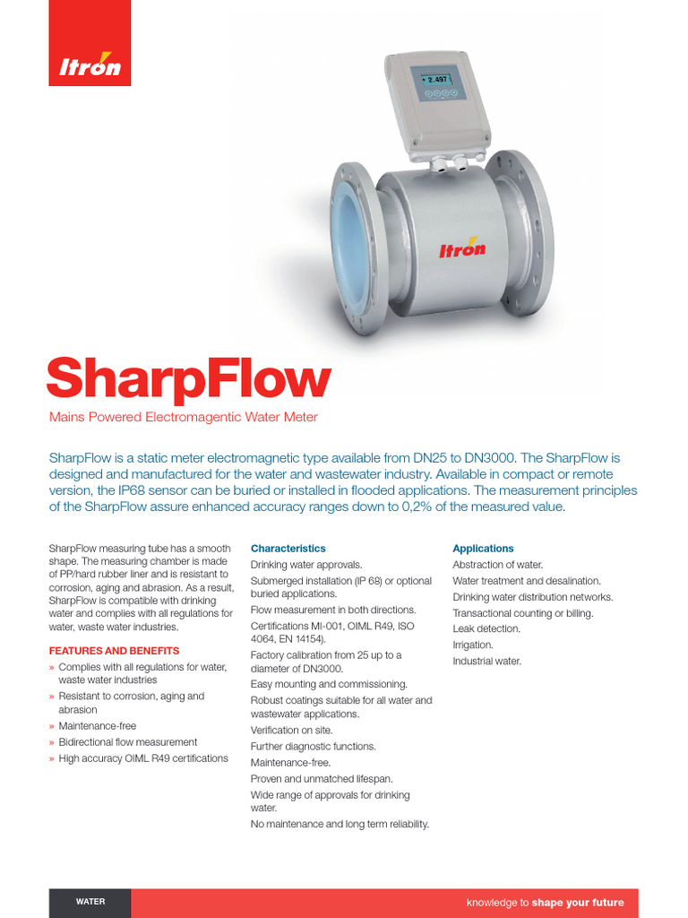 SharpFlow (Main Power) | PDF | Flow Measurement | Water
