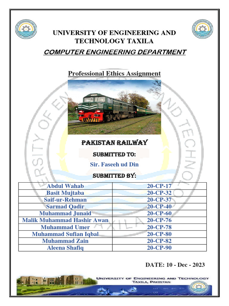 Professional Ethics Assignment | PDF | Governance | Rail Transport