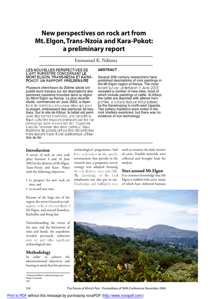 Rock Art Article by Emmanuel Ndiema Nov 2004 Clean Copy 3 | PDF | Home ...