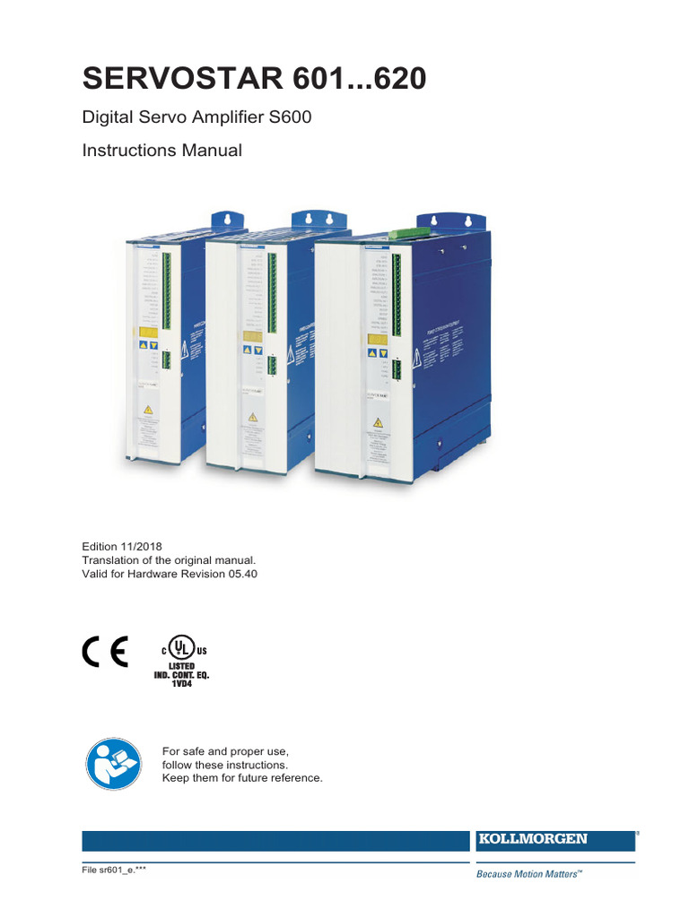 SERVOSTAR 601... 620: Digital Servo Amplifier S600 Instructions Manual ...