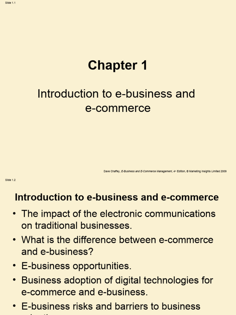 Introduction To E-Business and E-Commerce | PDF | Electronic Business ...