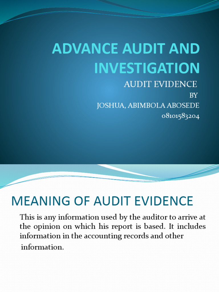 Audit Evidence | PDF | Audit | Accounting