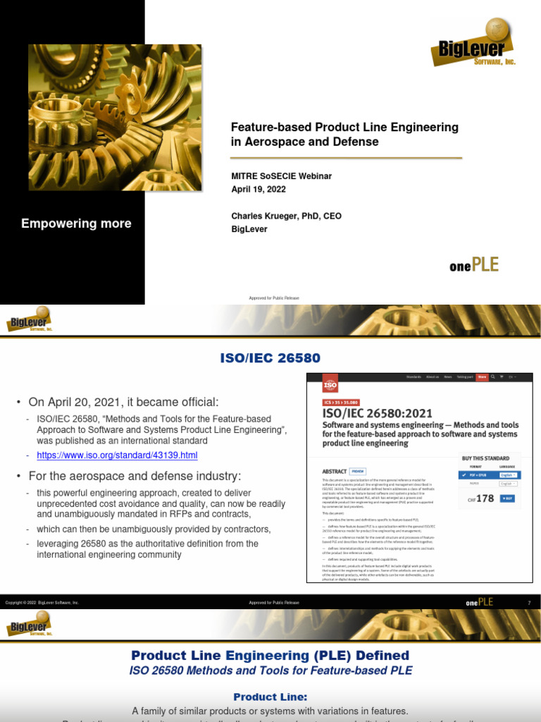 MITRE SOSE Feature-based product line engineering(PLE)_biglever_2022 | PDF | Supply Chain ...