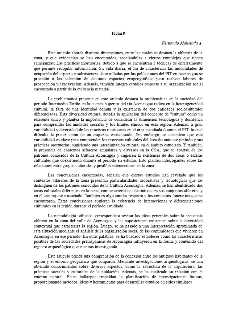 Ficha 9 Maluenda Fernando | PDF | Arqueología | cerámica