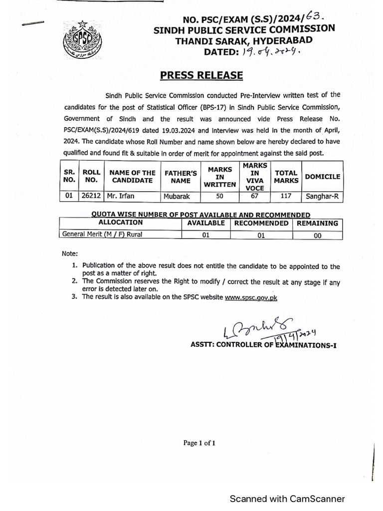 Statistical Officer | PDF