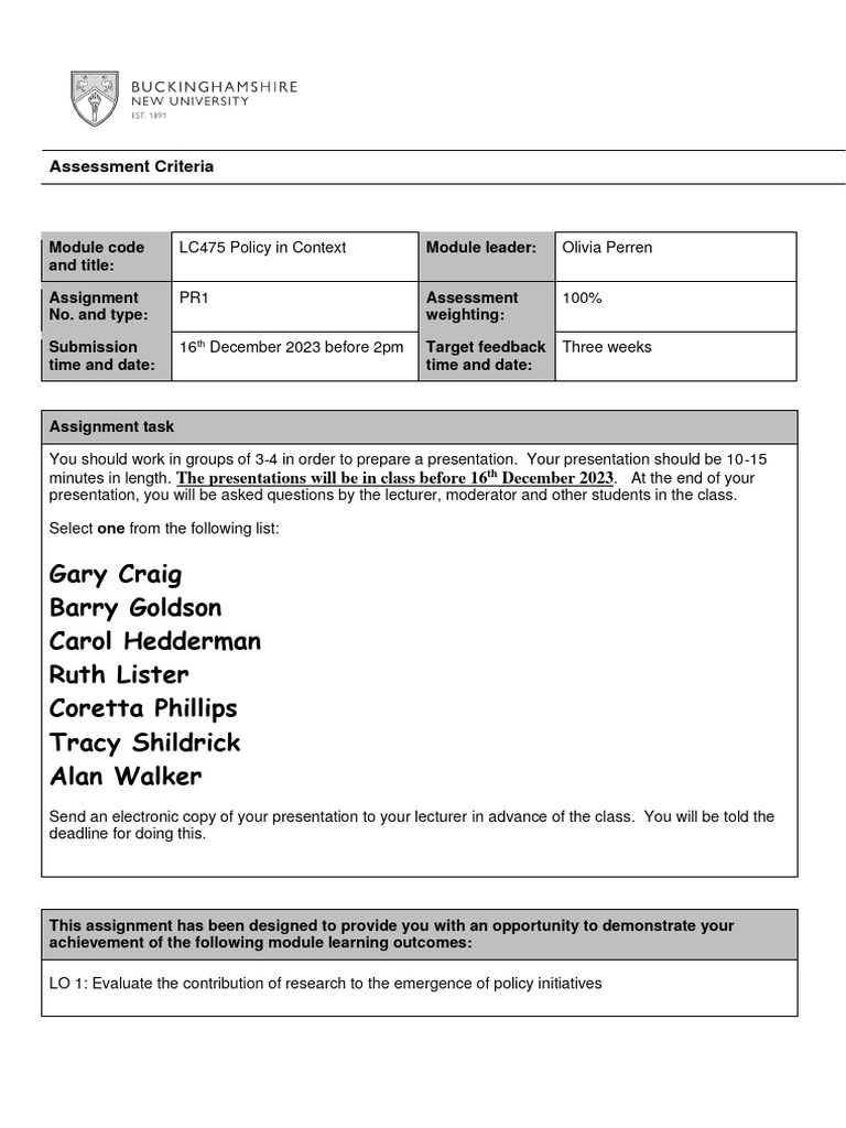 Sep - 23 - LC475 Assessment Brief 2023-24 | PDF | Human Communication | Cognition