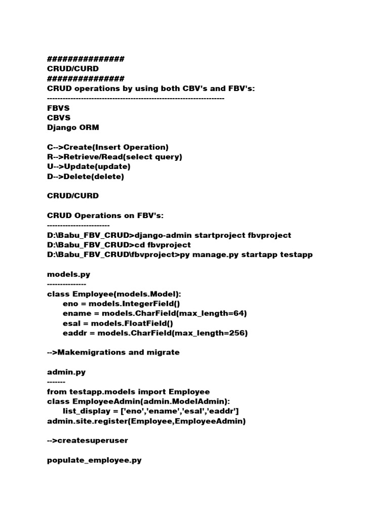 Django CRUD Operations Guide | PDF | Computing | Computer Programming