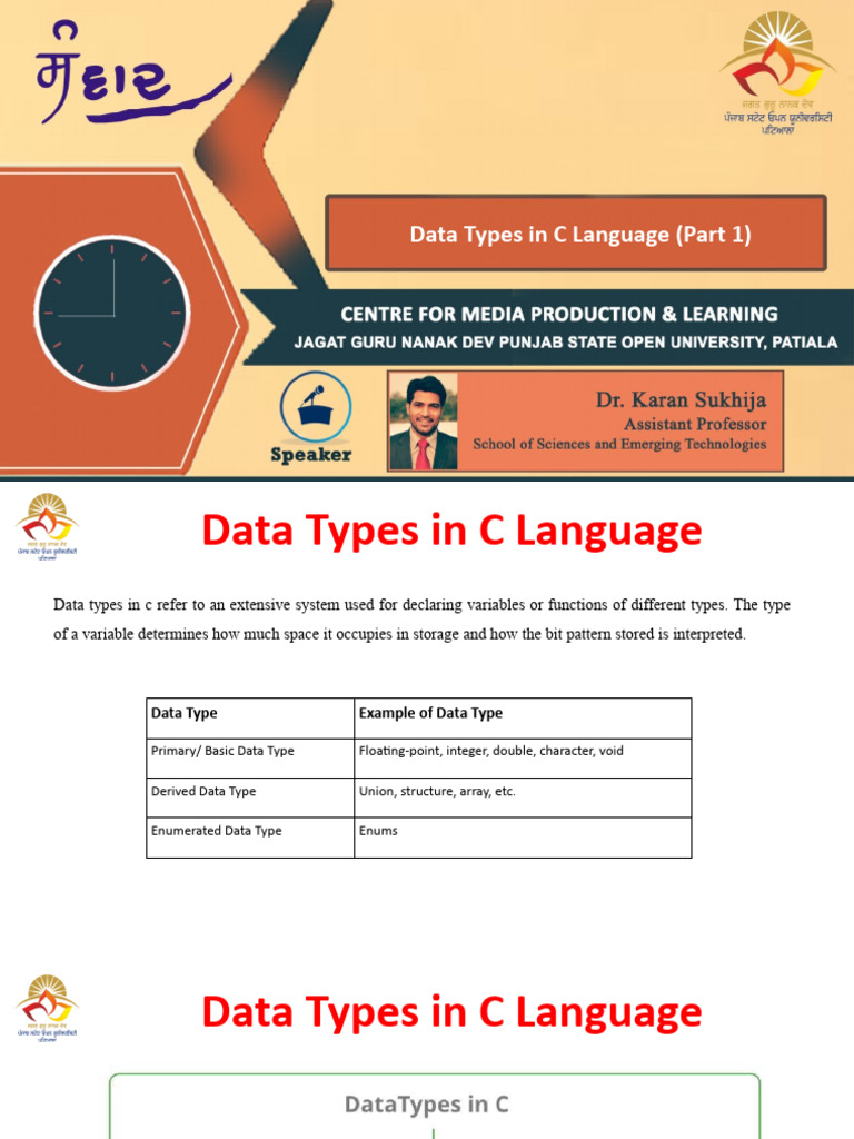 Data Types in C Language (Part 1) | PDF