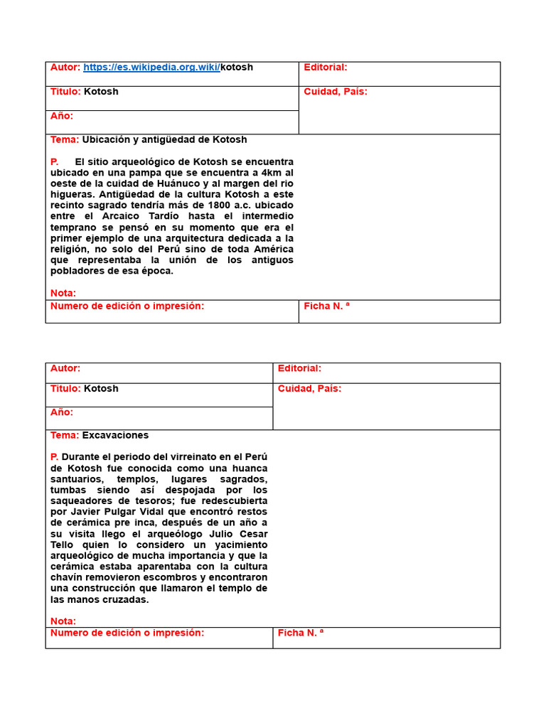 Fichas Textuales Vision Historica 1 | PDF