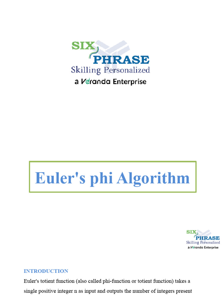 L9 - Euler's Phi Algorithm | PDF | Number Theory | Mathematics