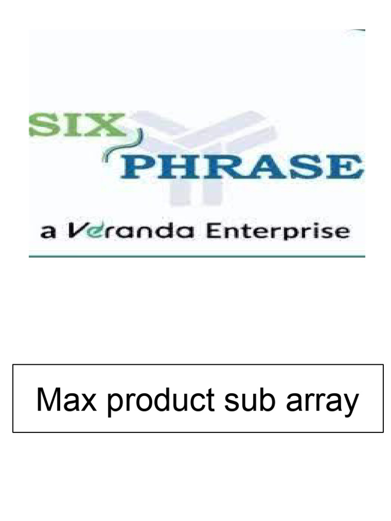 L20 - Max Product Subarray | PDF | Software Engineering | Algorithms ...