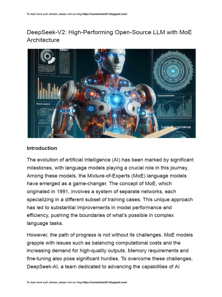 DeepSeek-V2 : High-Performing Open-Source LLM With MoE Architecture | PDF | Artificial ...