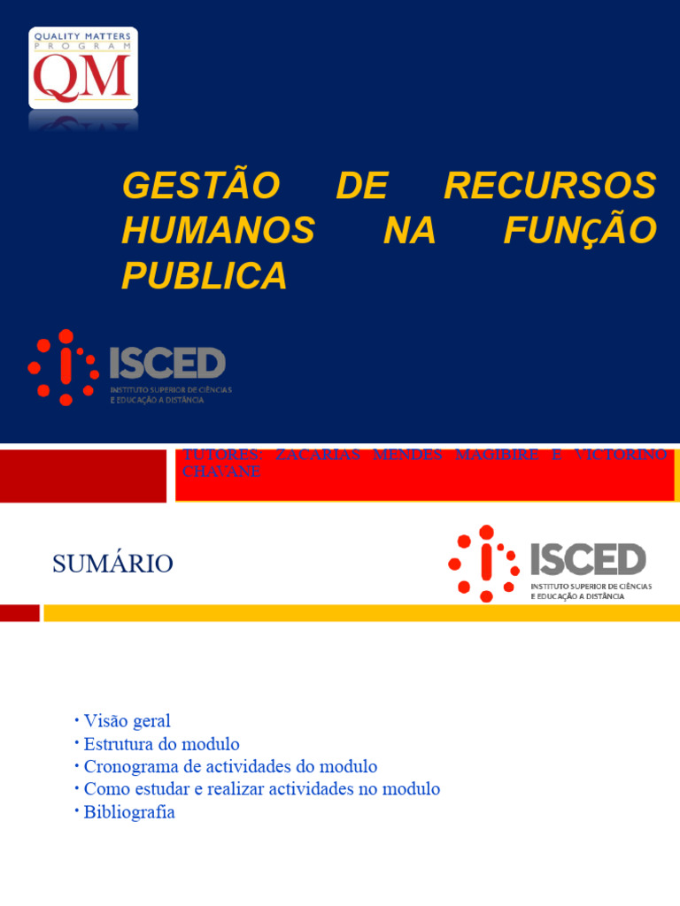 Plano Detalhado Do Modulo - Gestao de Recursos Humanos Na Funcao Publica | PDF | Gestão de ...