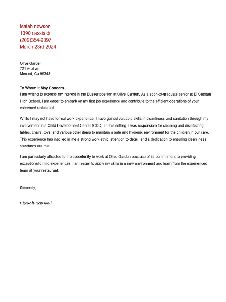 Cover Letter Template | PDF