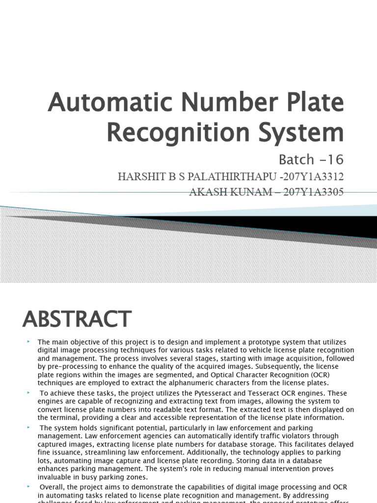 Automatic Number Plate Recognition System Download Free Pdf Optical