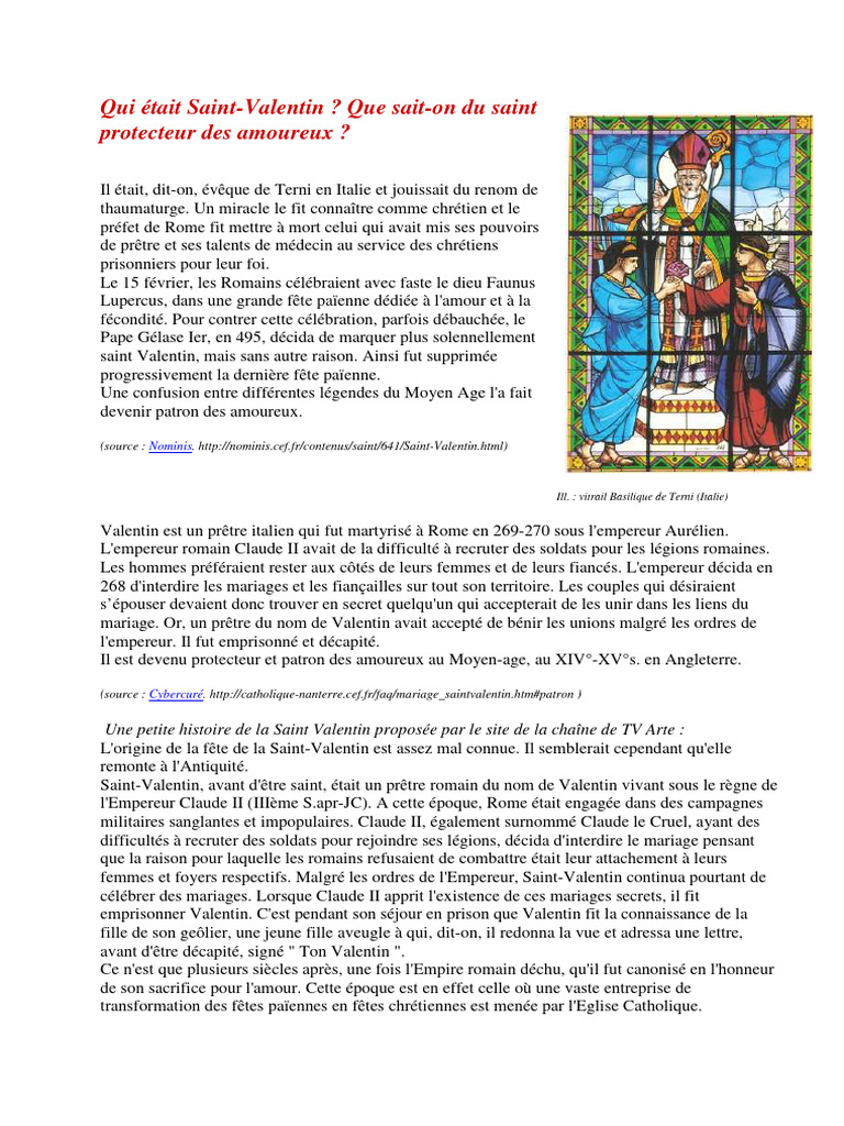 Histoire de la Saint-Valentin | PDF