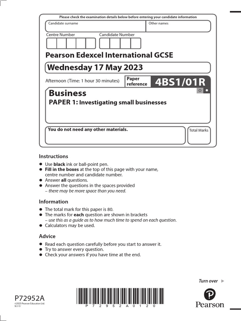 International GCSE Business Exam Paper | PDF | Gross Margin | Business