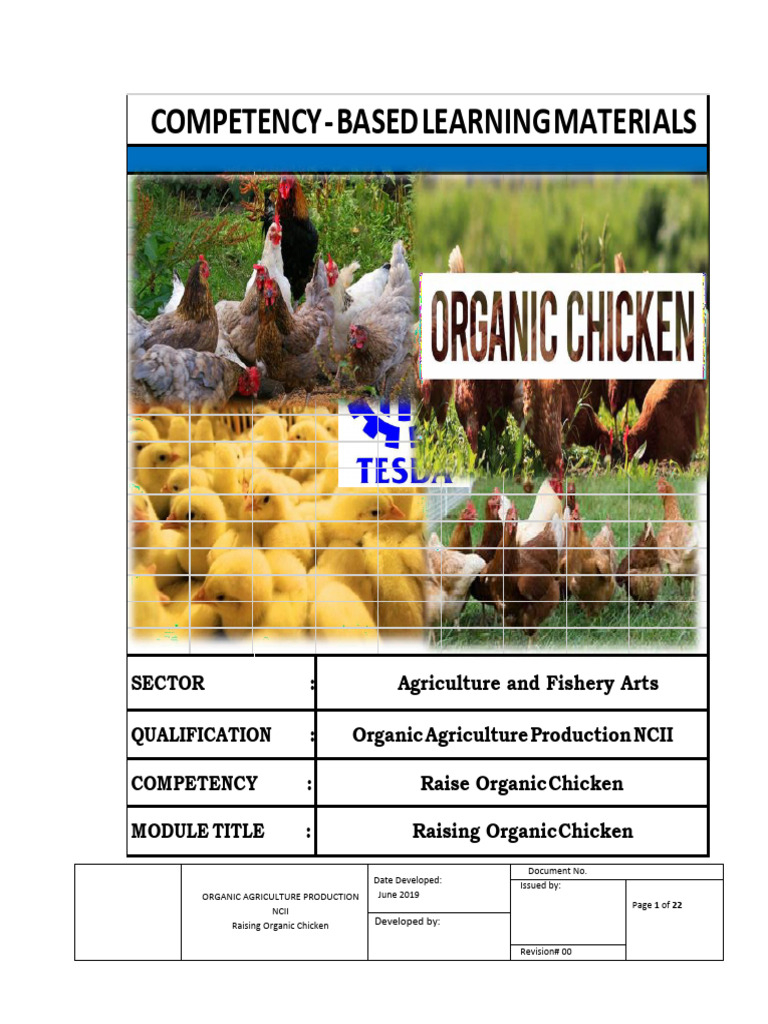 CBLM CORE 1 Raise Organic Chicken A | PDF | Chicken
