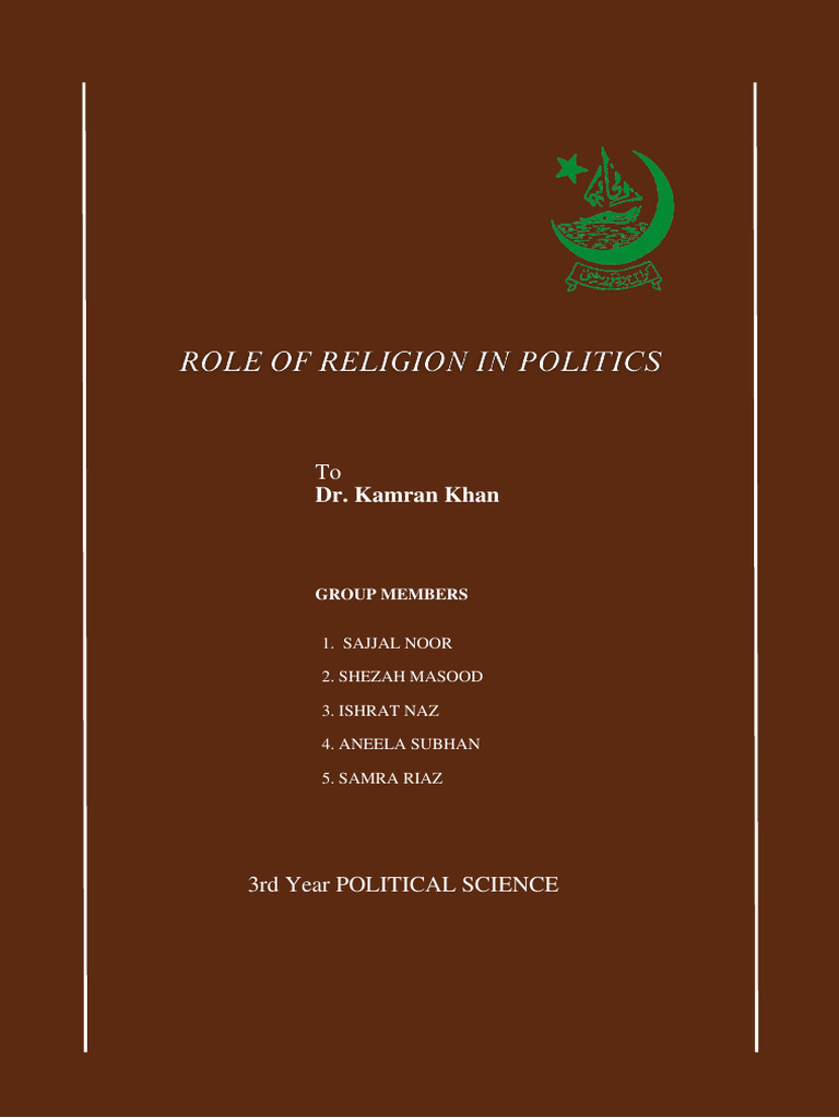 Role of Religion in Politics | PDF | Pakistan | Muhammad Ali Jinnah