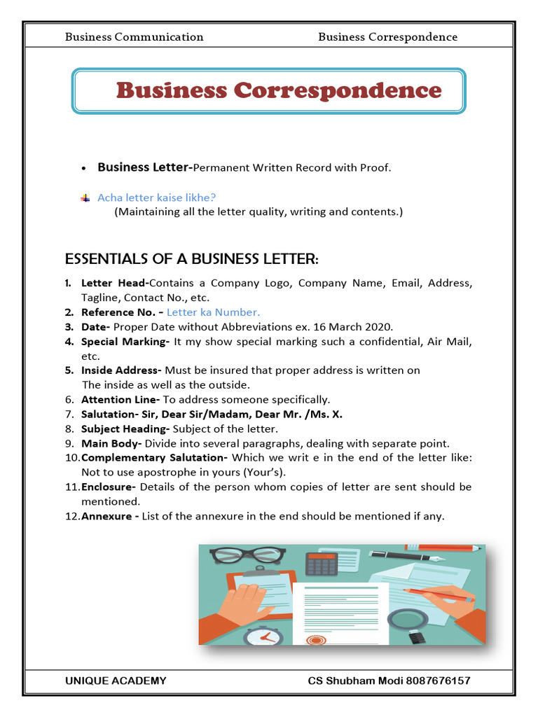 Business Correspondence: Essentials of A Business Letter | PDF ...