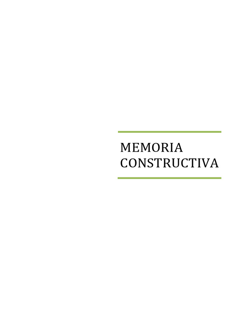 Memoria Constructiva | PDF | Fundación (Ingeniería) | Techo
