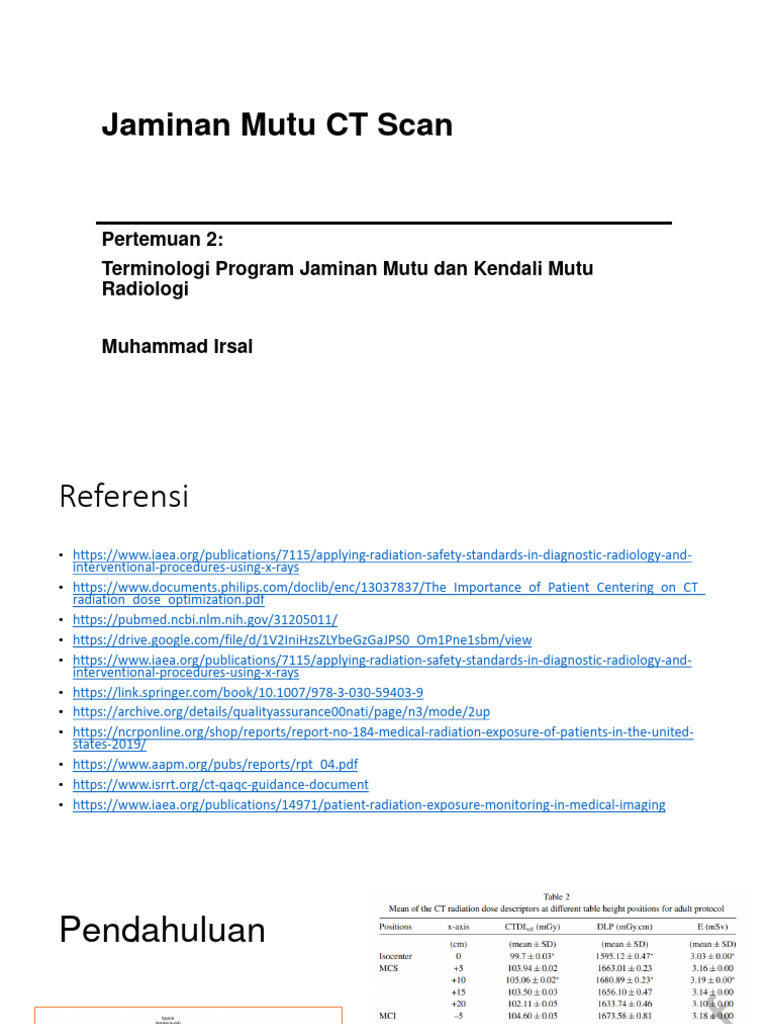 Jaminan Mutu CT Scan-2 | PDF | Sains & Matematika