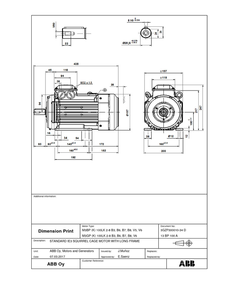 Industrial Motor Specifications | PDF