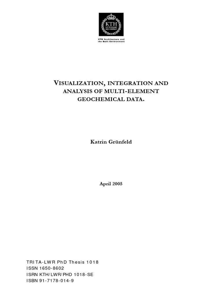 Grunfield (2005) Visualisation, Integration and Analysis of Multielement Geochemical Data | PDF ...