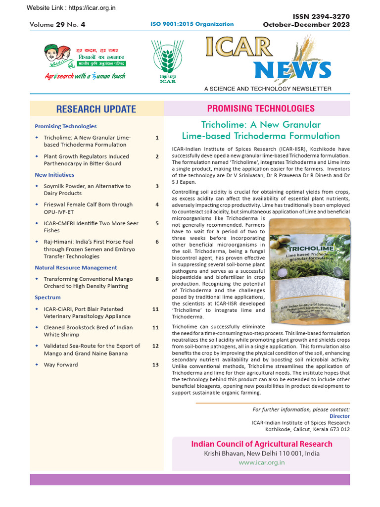 Tricholime: Innovative Lime-Trichoderma Blend | PDF | Pollination ...