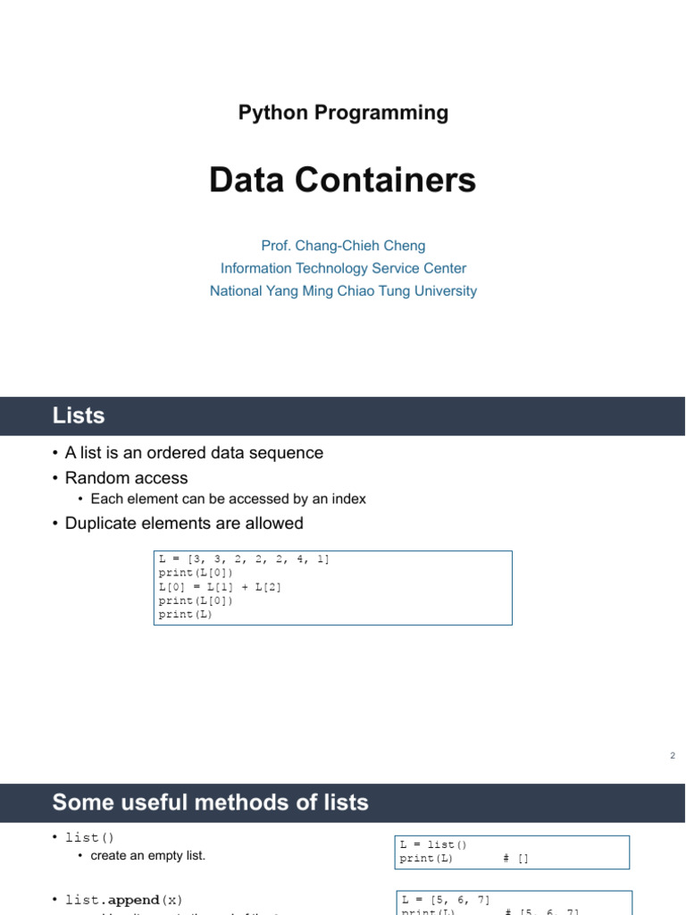 04_DataContainer | PDF | Software Engineering | Computing