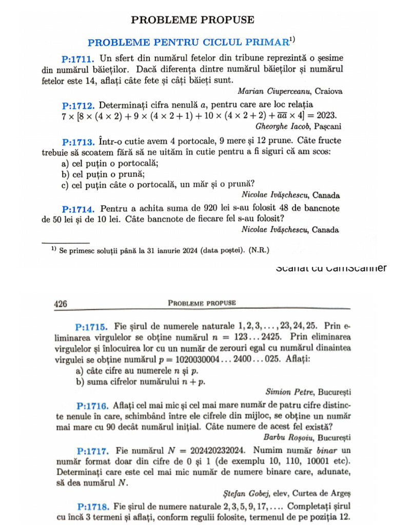 GM 9-2023 Probleme Propuse | PDF