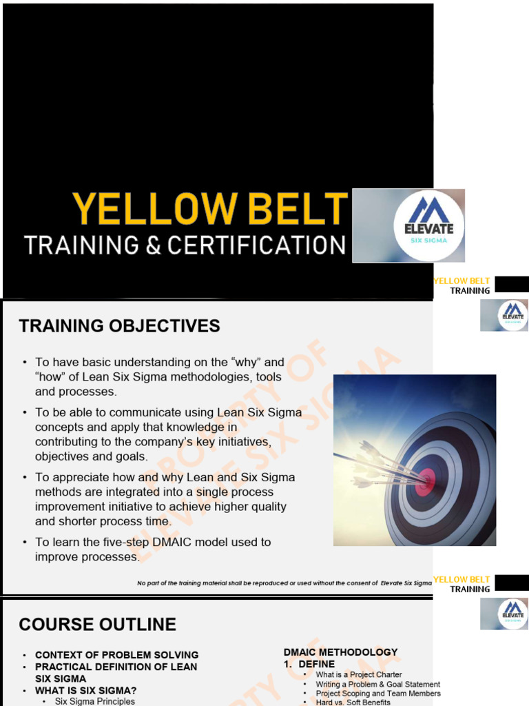 Yellow Belt Six Sigma Training Overview | PDF | Six Sigma | Lean ...