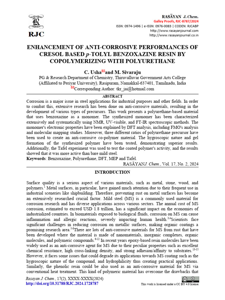 Galley Proofs RJC-8787 Final-Rev | PDF | Polymers | Corrosion