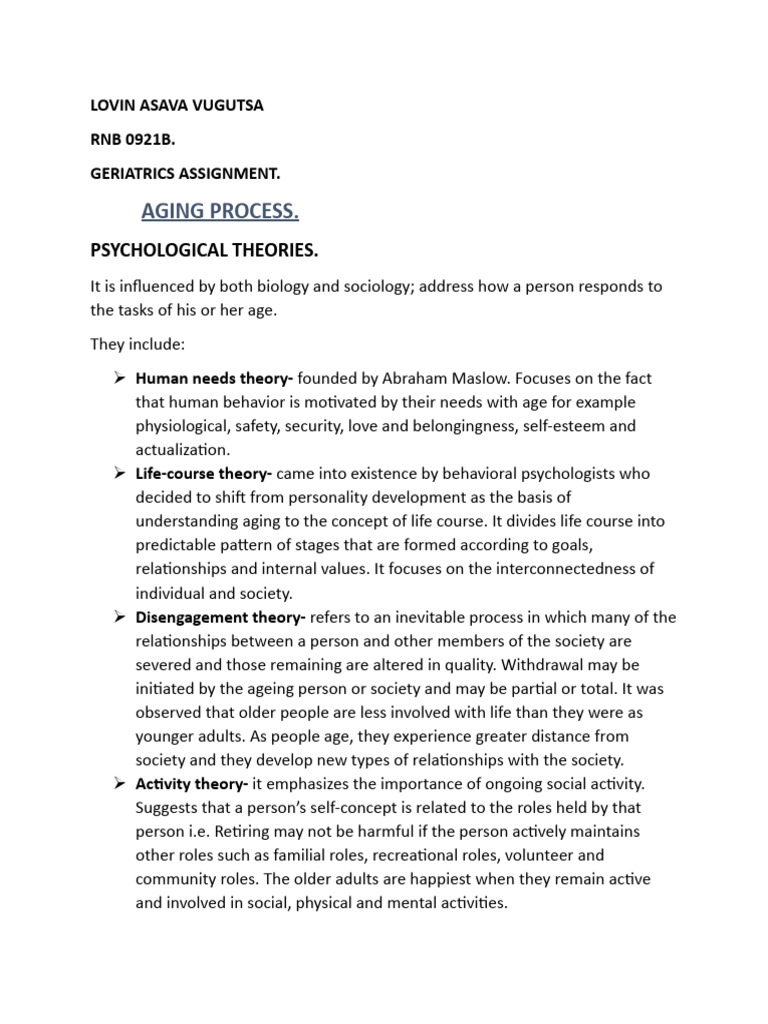 Aging Process | PDF | Old Age | Ageing