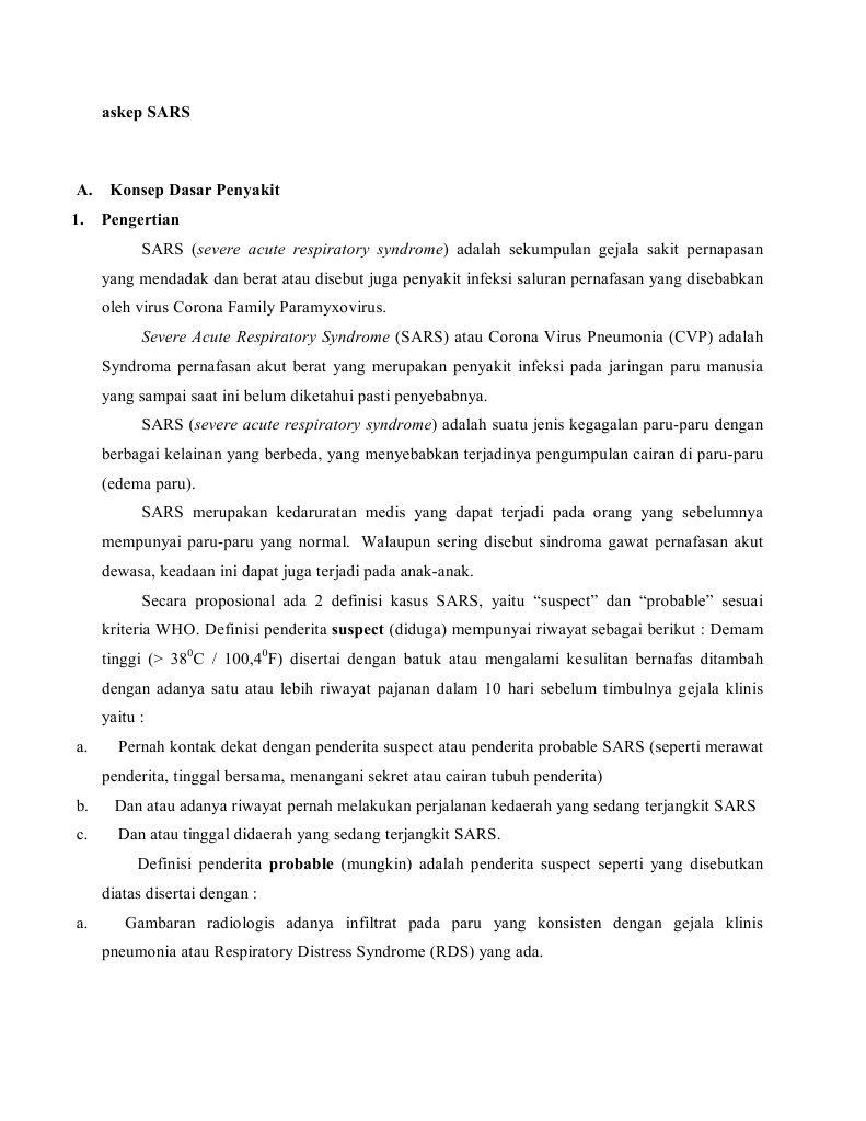 Askep SARS | PDF