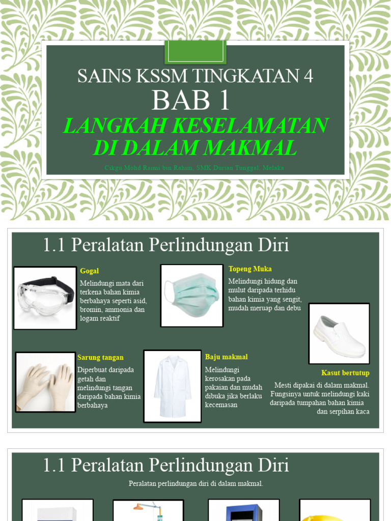 Kssm F4 Bab 1 Langkah Keselamatan Dalam Makmal Pdf