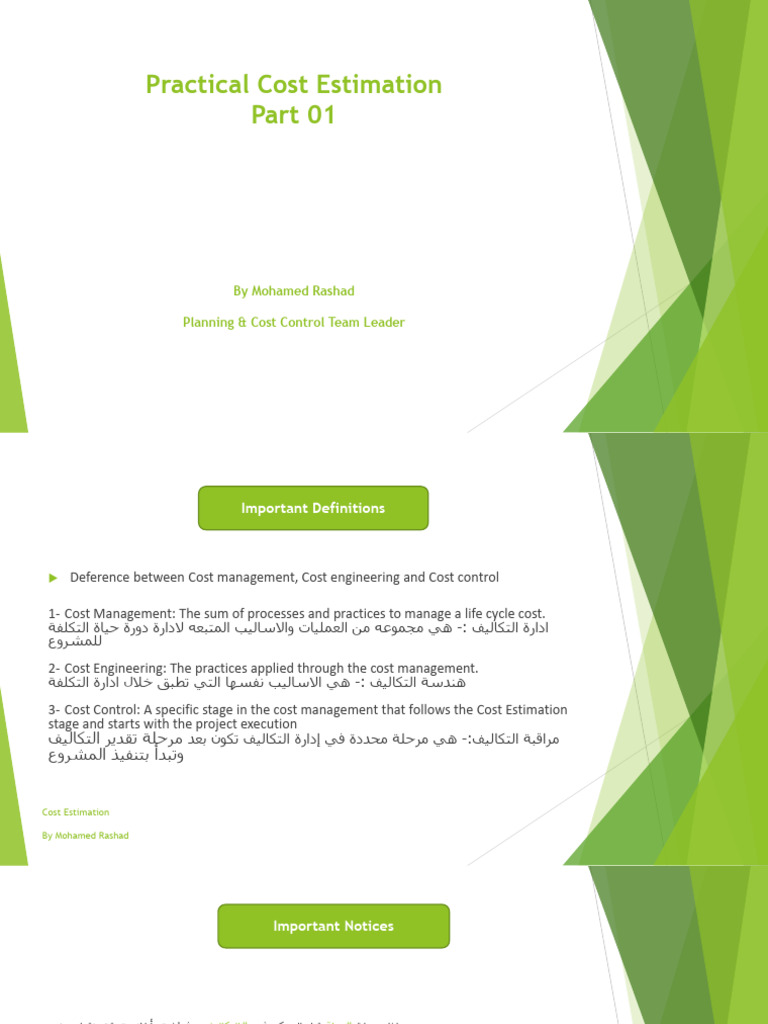 Cost Estimation - Part - 01 | PDF