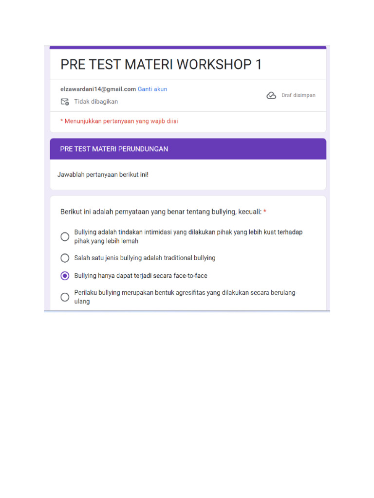 Pretest Materi Workshop I | PDF