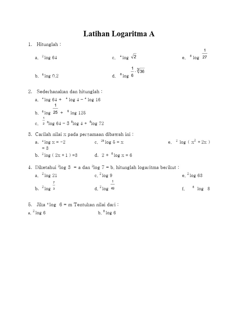Latihan Logaritma | PDF