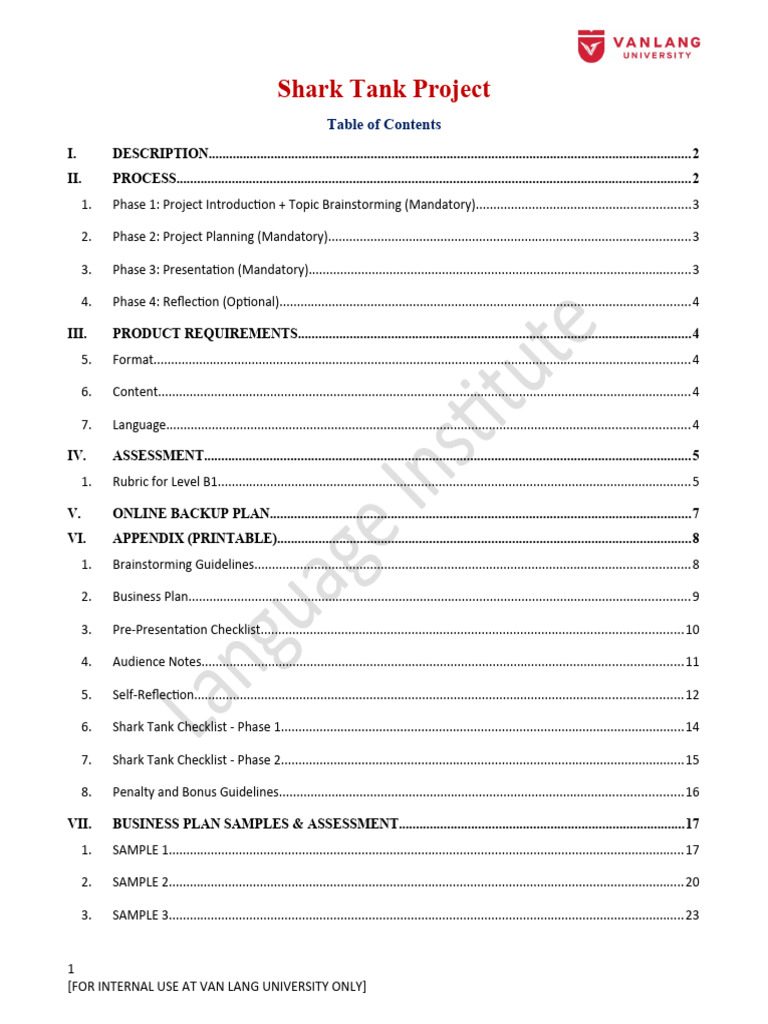 Shark Tank Project Overview and Guidelines | PDF | Waste | Thought
