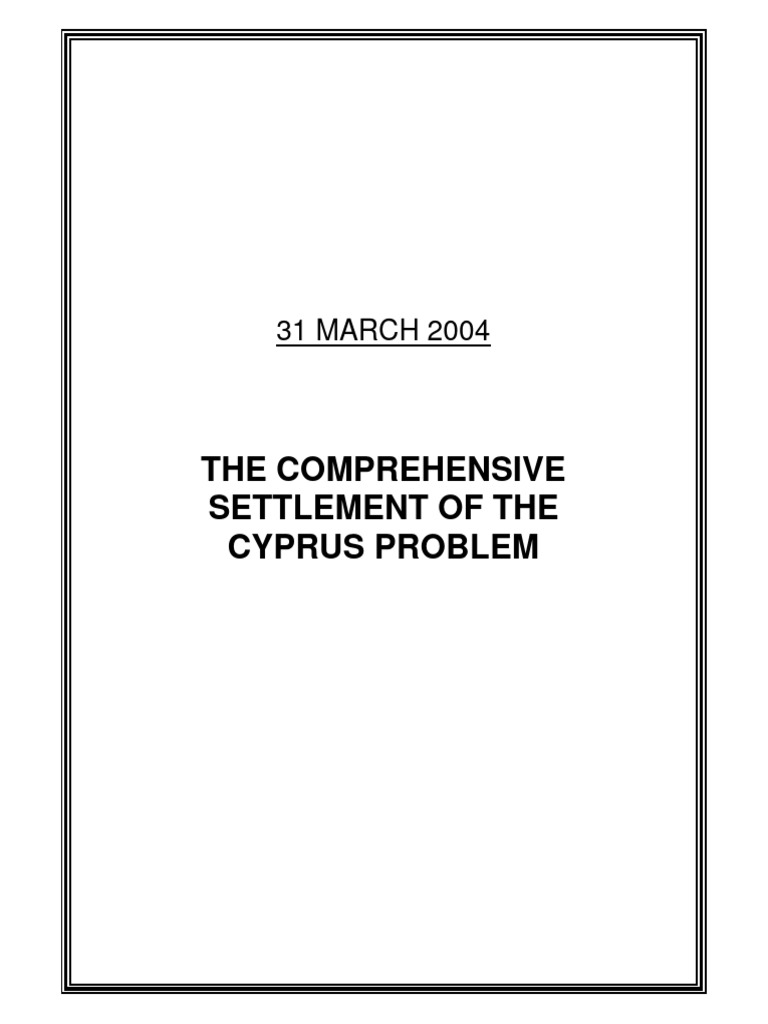 Settlement of Cyprus Problem | Download Free PDF | Cyprus | Treaty