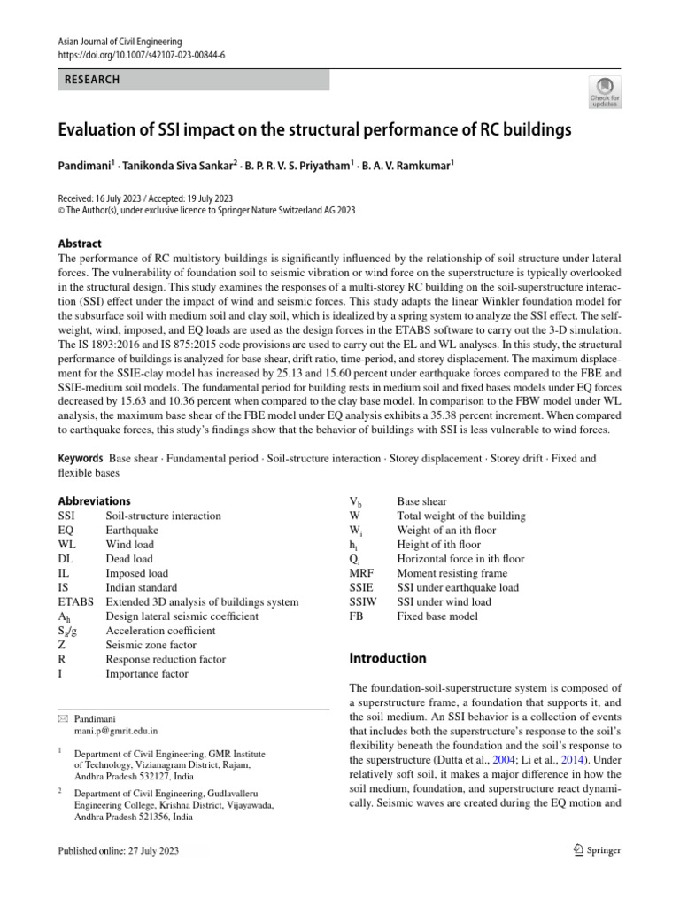 SSI Effects on RC Building Performance | PDF | Moment Magnitude Scale ...