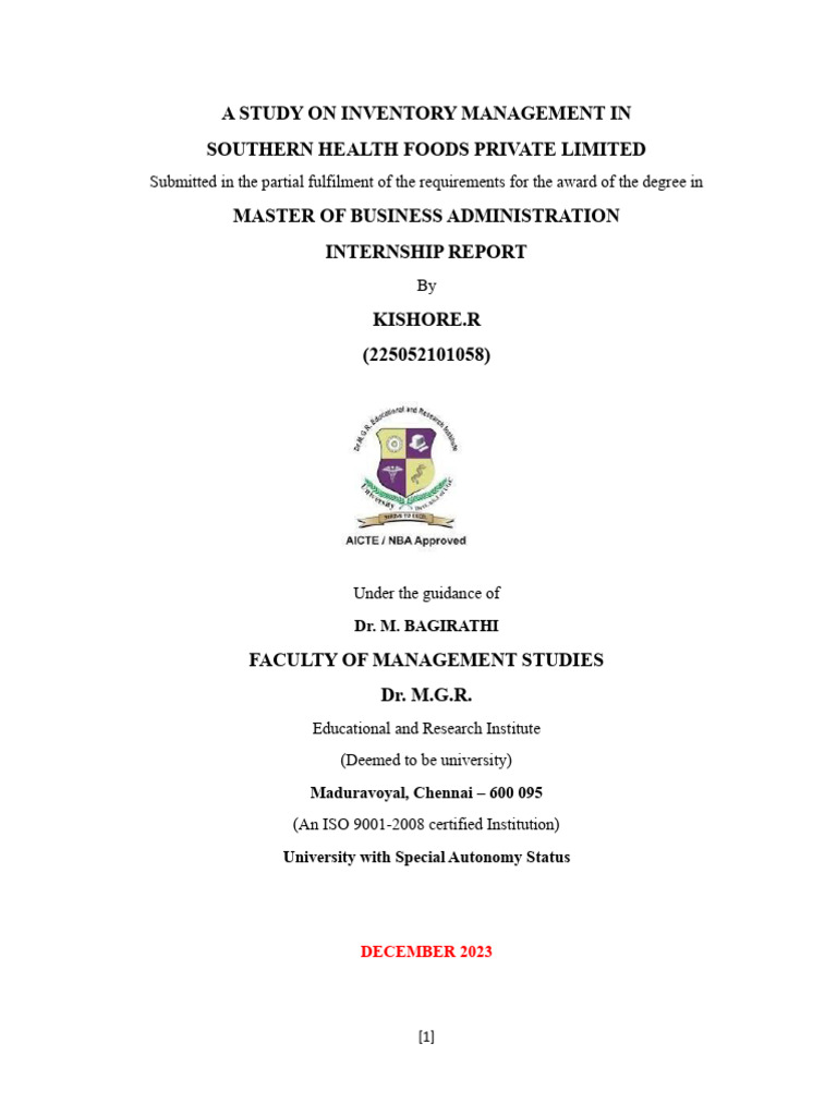 Inventory Management at Southern Health Foods | PDF | Inventory | Food ...