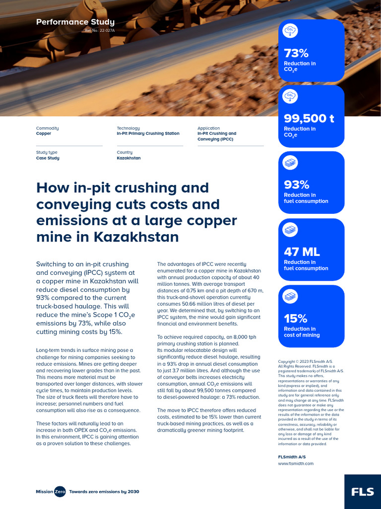 FLS-Performance Study - 22-027A | PDF | Mining | Carbon Footprint