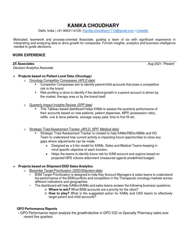 Kanika Choudhary Resume | PDF | Analytics | Information Technology Management