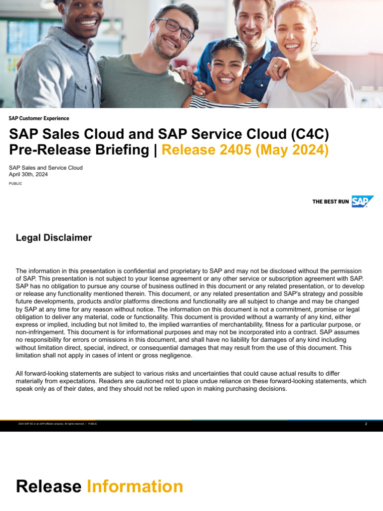 SAP Sales and Service Cloud 2405 Release | PDF | Microsoft Excel ...